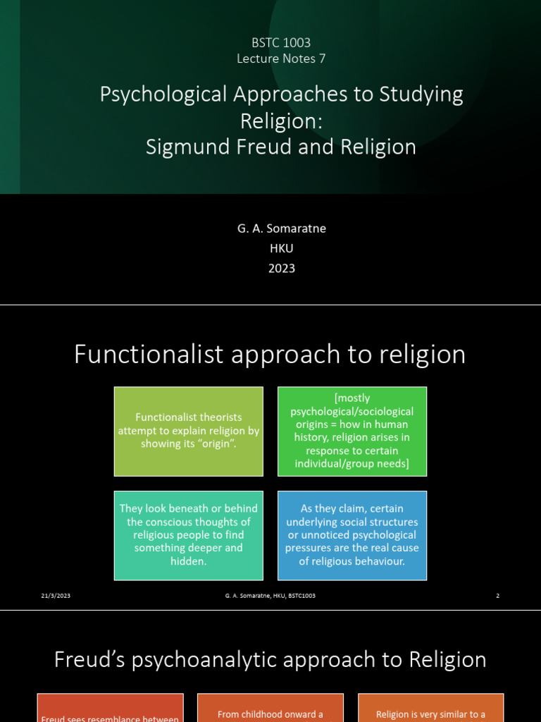 7 Class Freud and Religion Revised 22-3-2023 | PDF | Neurosis | Sigmund ...