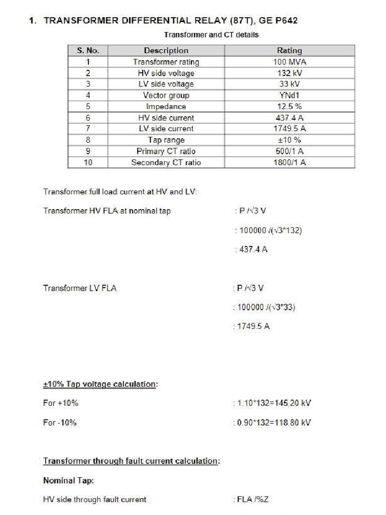 Transformer Differential Protection Pdf