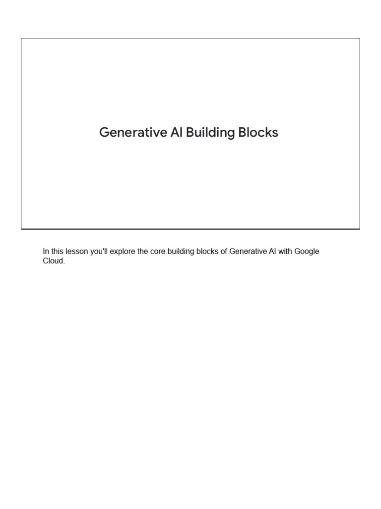 Generative AI Building Blocks for Enterprises | PDF | Artificial ...