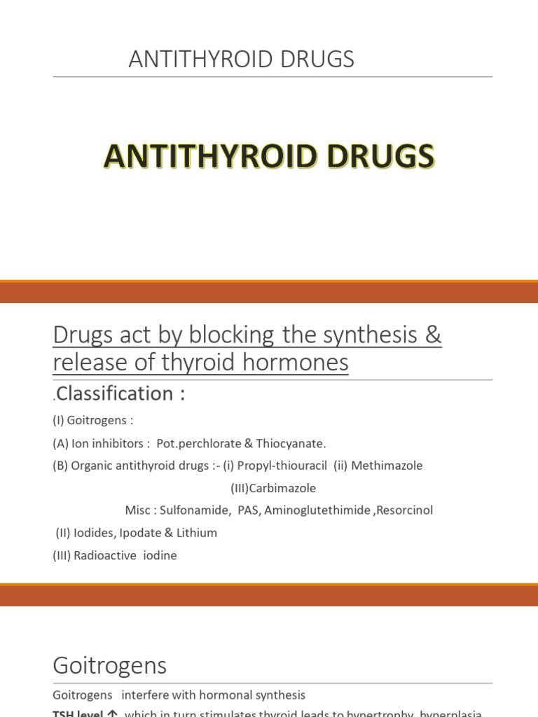 Anti-Thyroid Drugs | PDF | Hyperthyroidism | Medical Specialties