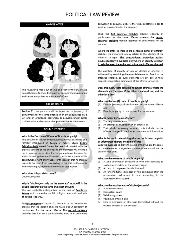 Bill of Rights, Section 21 | PDF | Double Jeopardy | Acquittal