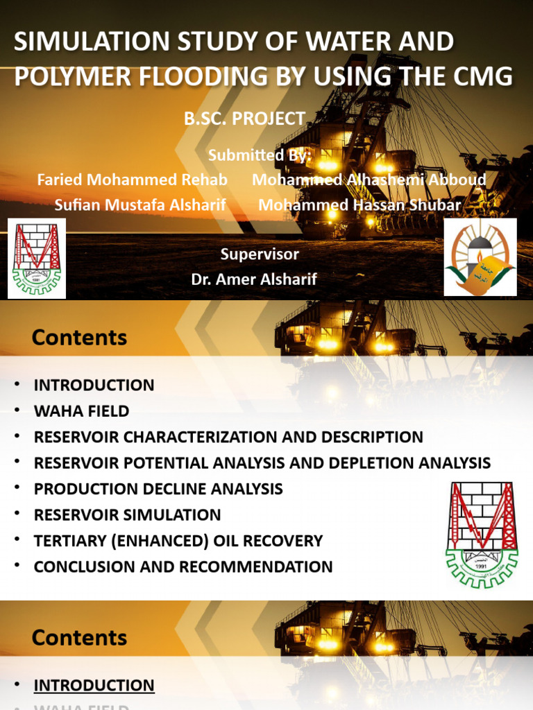 Simulation Study of Water and Polymer Flooding by Using The CMG0001 ...