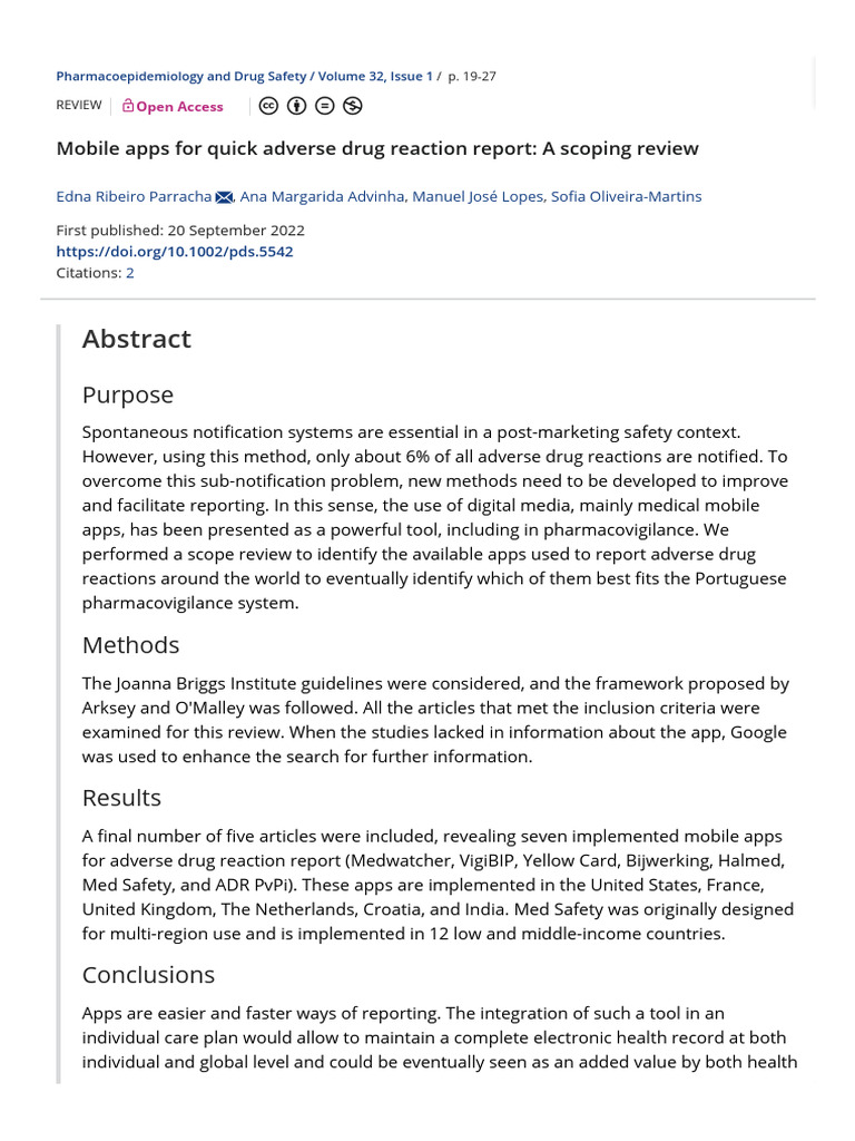 Mobile Apps For Quick Adverse Drug Reaction Report - A Scoping Re | PDF ...