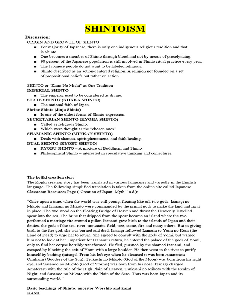 SHINTOISM | PDF | Shinto | East Asian Religions