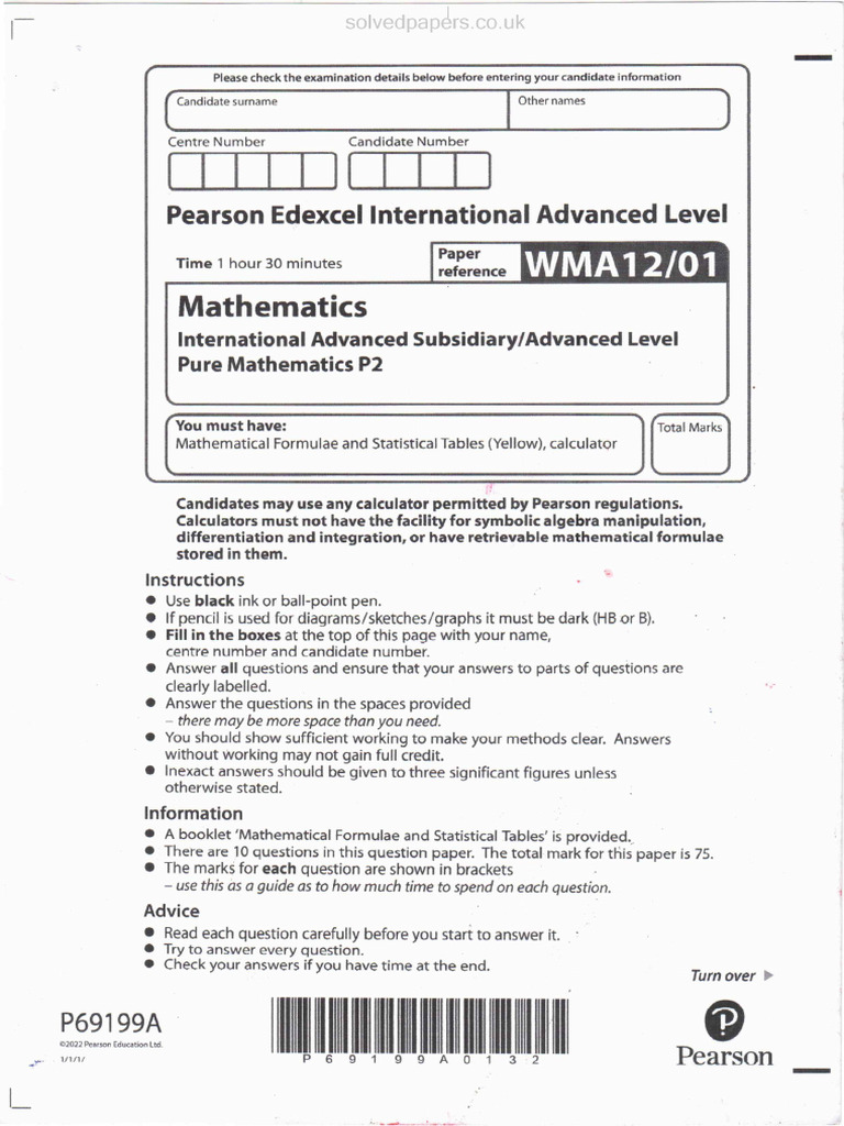 Math P2 Que Oct 2021 Solved | PDF