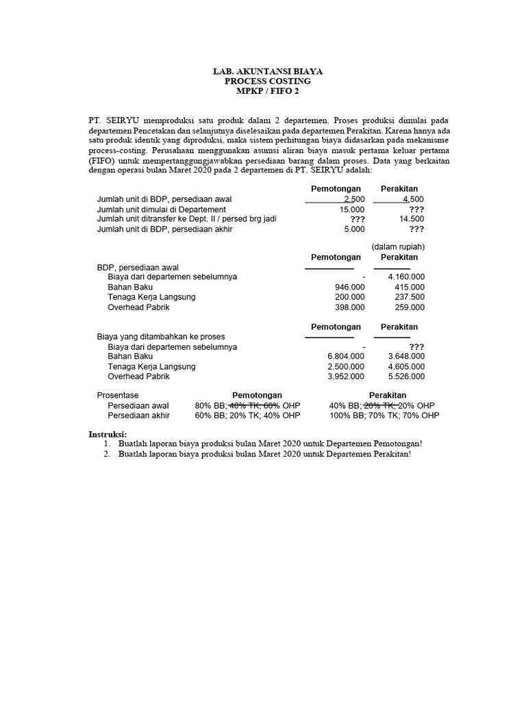 Tugas Akbi TM 06 Process Costing - Compress | PDF | Komputer | Teknologi & Rekayasa