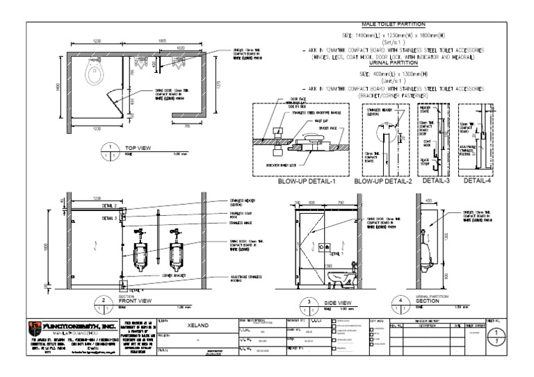 Male Toilet Partition & Urinal Revision 1 | Download Free PDF | Toilet ...