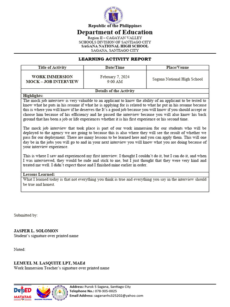 Solomon Lar 6 | PDF | Job Interview