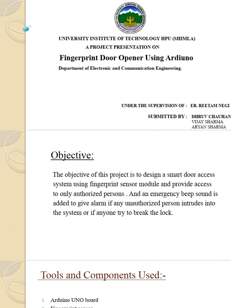 Fingerprint Door Access System Project | PDF | Fingerprint | Electrical Engineering