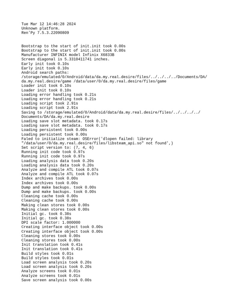 Ren'Py Game Initialization Log | PDF | Booting | Information Technology