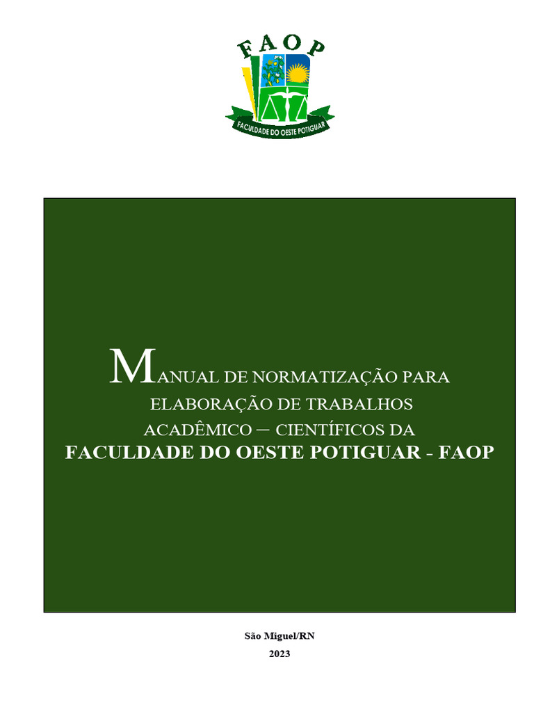 Normas para Trabalhos Acadêmicos FAOP | PDF | Abstract (resumo) | Caixa ...