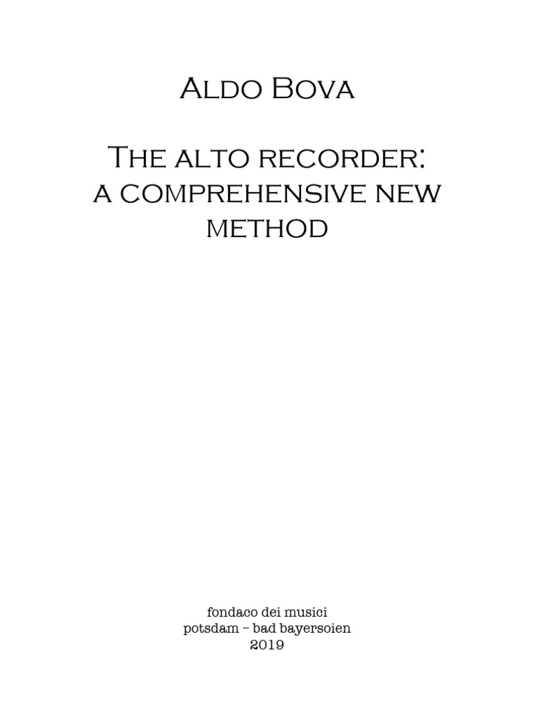 The Alto Recorder A Comprehensive New Method | PDF | Musical Forms ... The Alto Recorder A Comprehensive New Method | PDF | Musical Forms ...