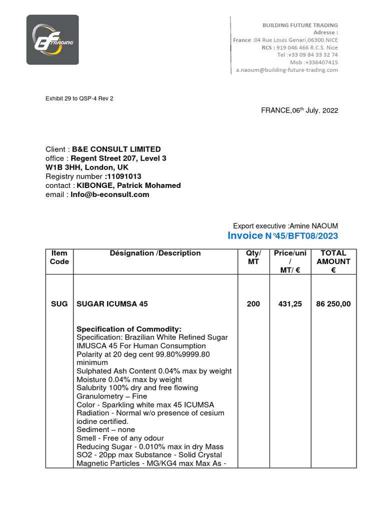 Invoice Sugar Draft | PDF