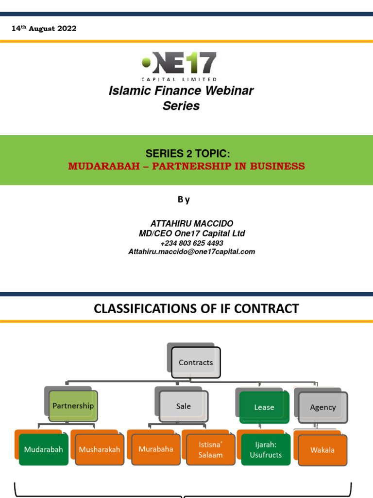 2nd Webinar - Mudarabah Contract | PDF | Financial Capital | Islamic ...
