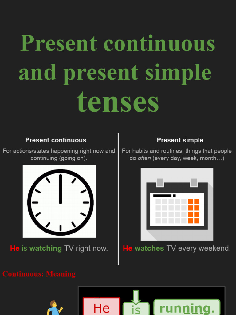 Present Continuous vs Present Simple | PDF | Verb | Semantic Units