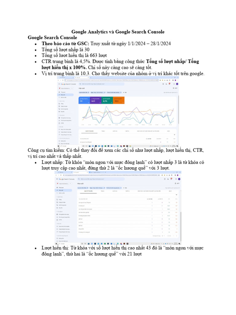 Google Analytics và Google Search Console Google Search Console Theo báo cáo từ GSC: Truy xuất ...