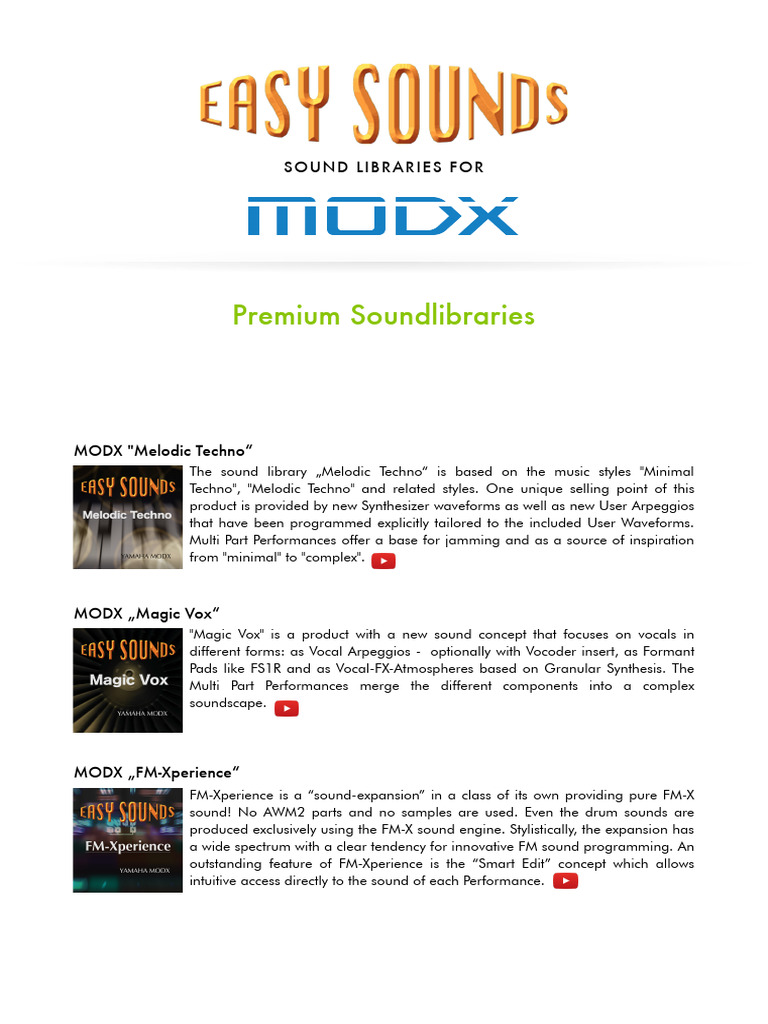 MODX Soundlibraries EN | PDF | Synthesizer | Electronic Music