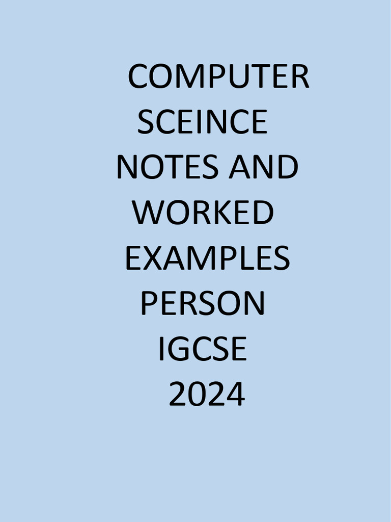 Computer Sceince GCSE Notes | PDF | Data Compression | Duplex ...