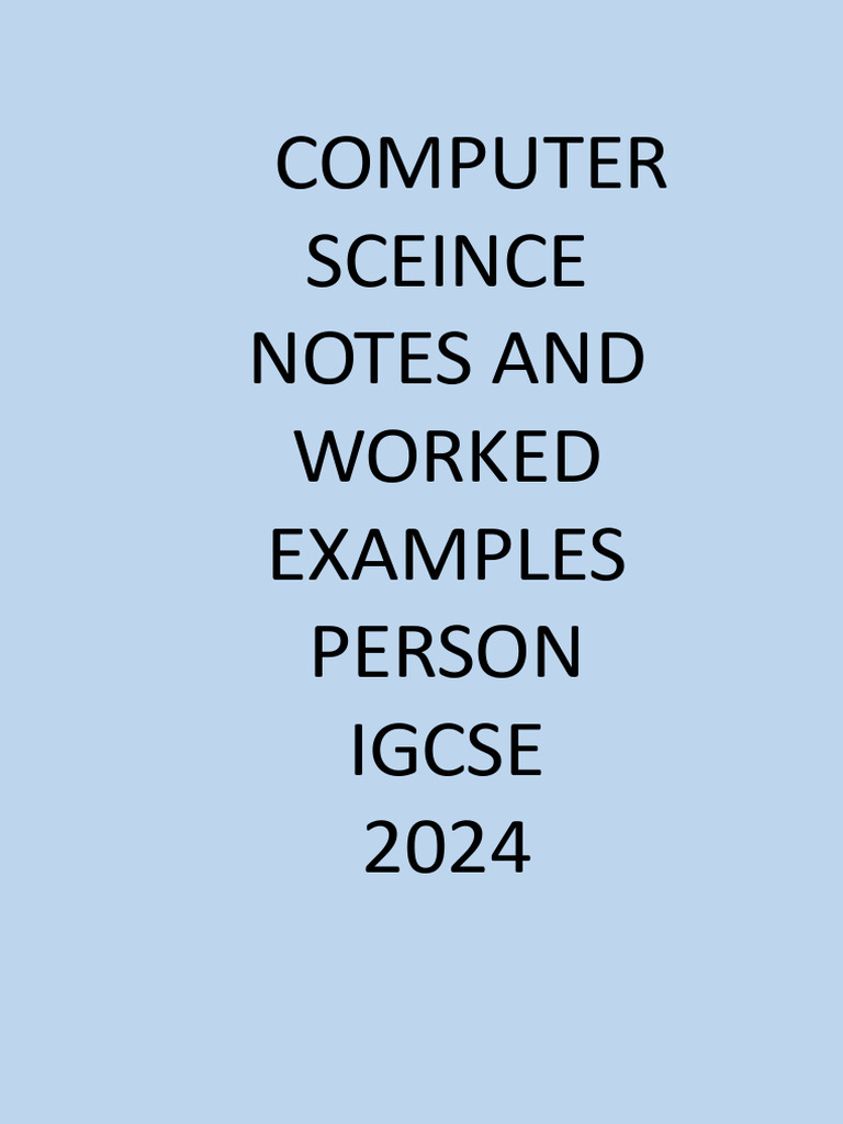 Computer Sceince GCSE Notes | PDF | Data Compression | Usb