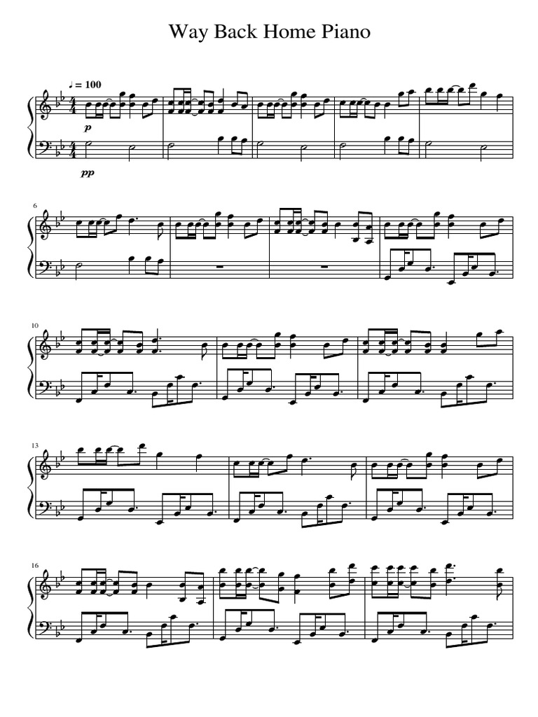 Way Back Home Piano | PDF