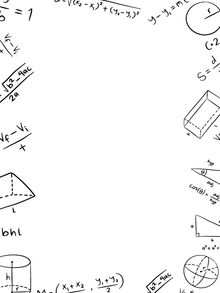 Black and White Minimalist Math Formula Blank Paper A4 Document | PDF