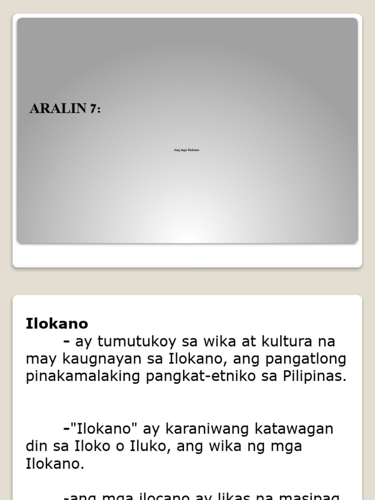 Ang Mga Ilokano | PDF