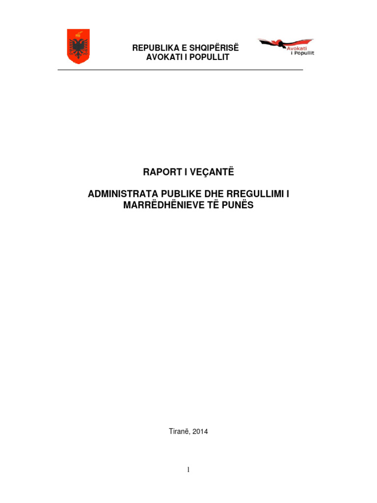 Raporti I Vecante Per Administraten I | PDF