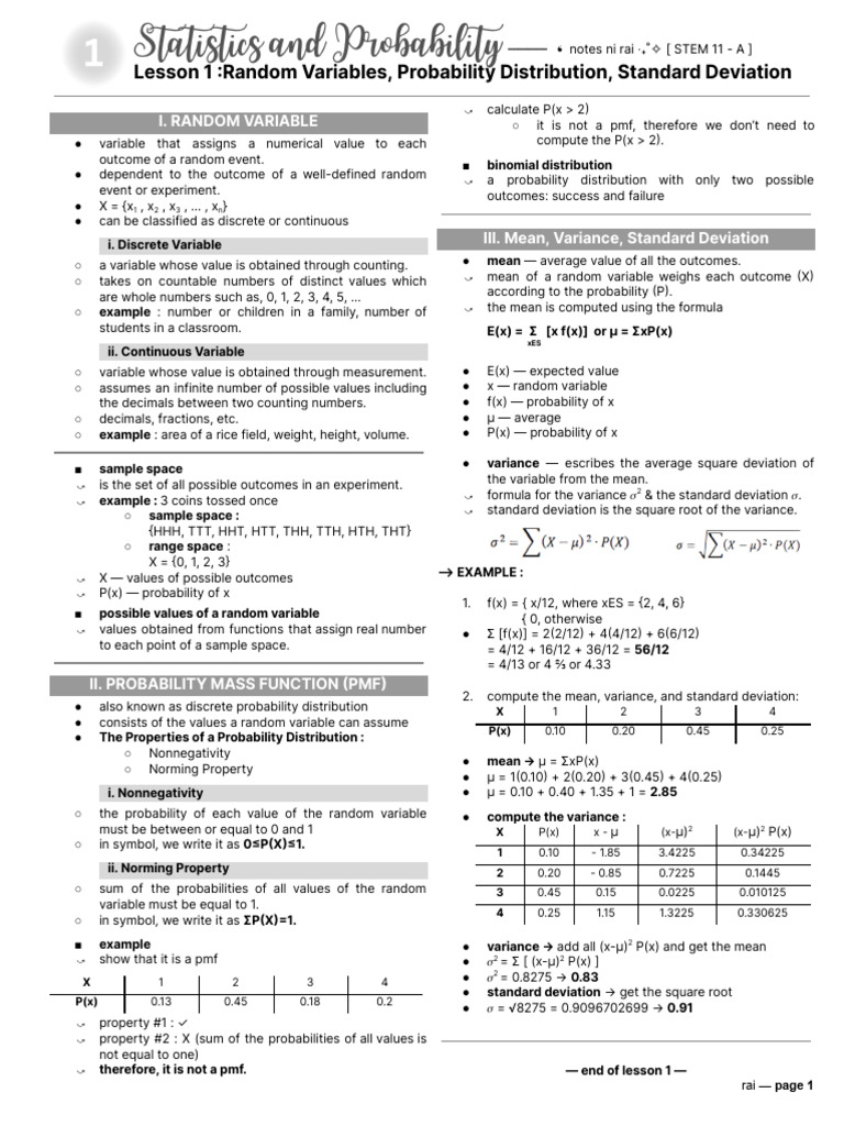 ?Q3 Statistics and Probability Reviewer | PDF | Sampling (Statistics) | Normal Distribution