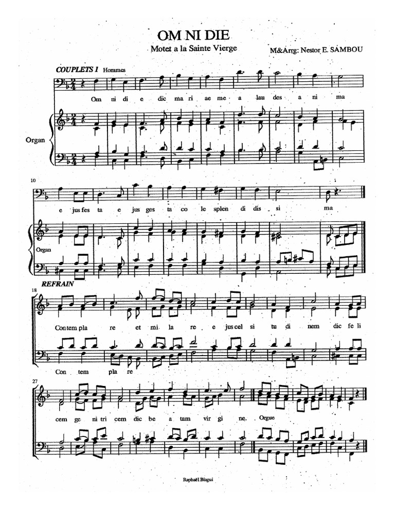 Omni Die (N.E.SAMBOU) - Marie - Latin | PDF