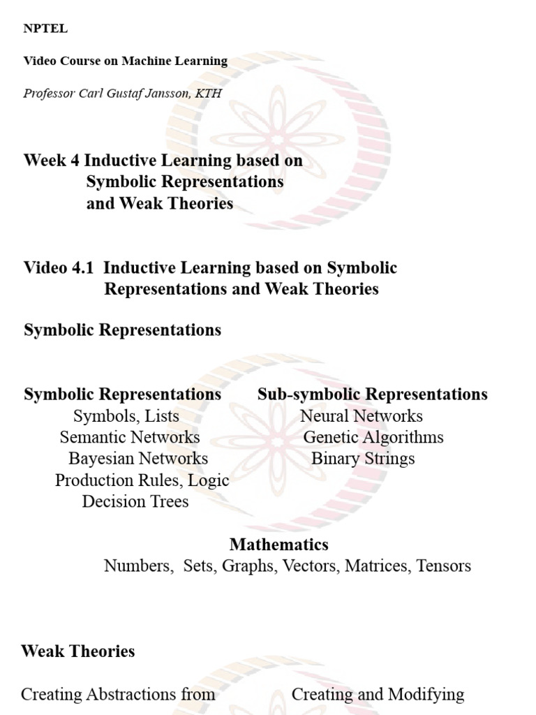 4 1 Inductive Learning Based On Symbolic Representations And Week Theories Pdf Computers