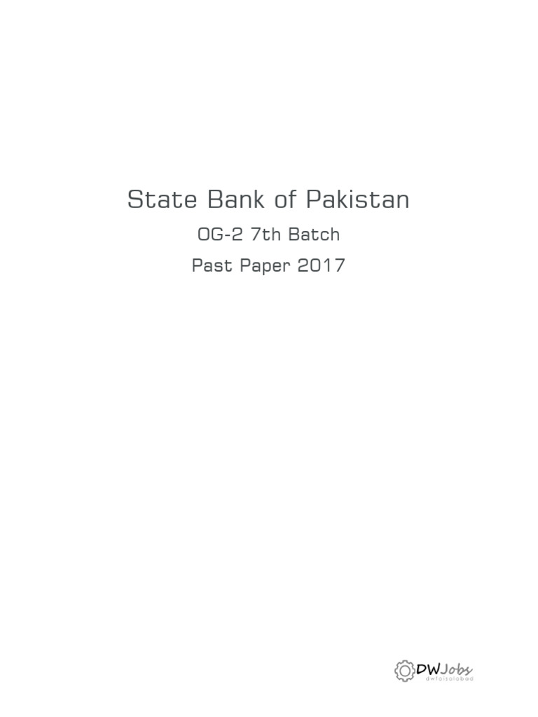 SBP OG 2 7th Batch | PDF | Pakistan