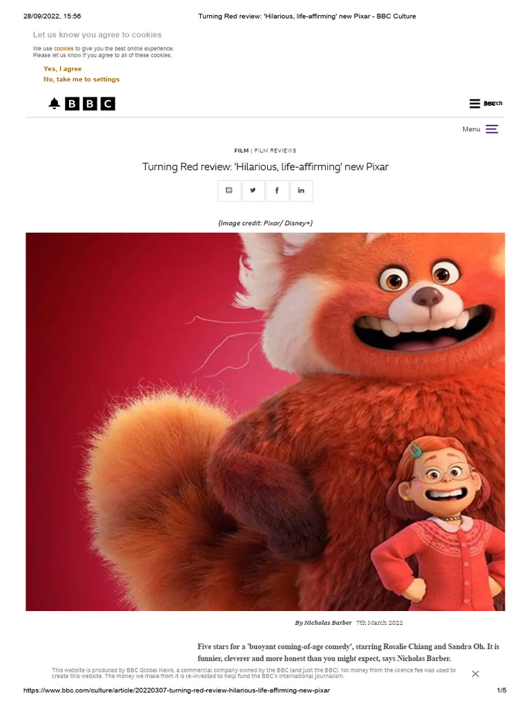 BBC Culture - Turning Red Review (Support Material) | PDF | Bbc