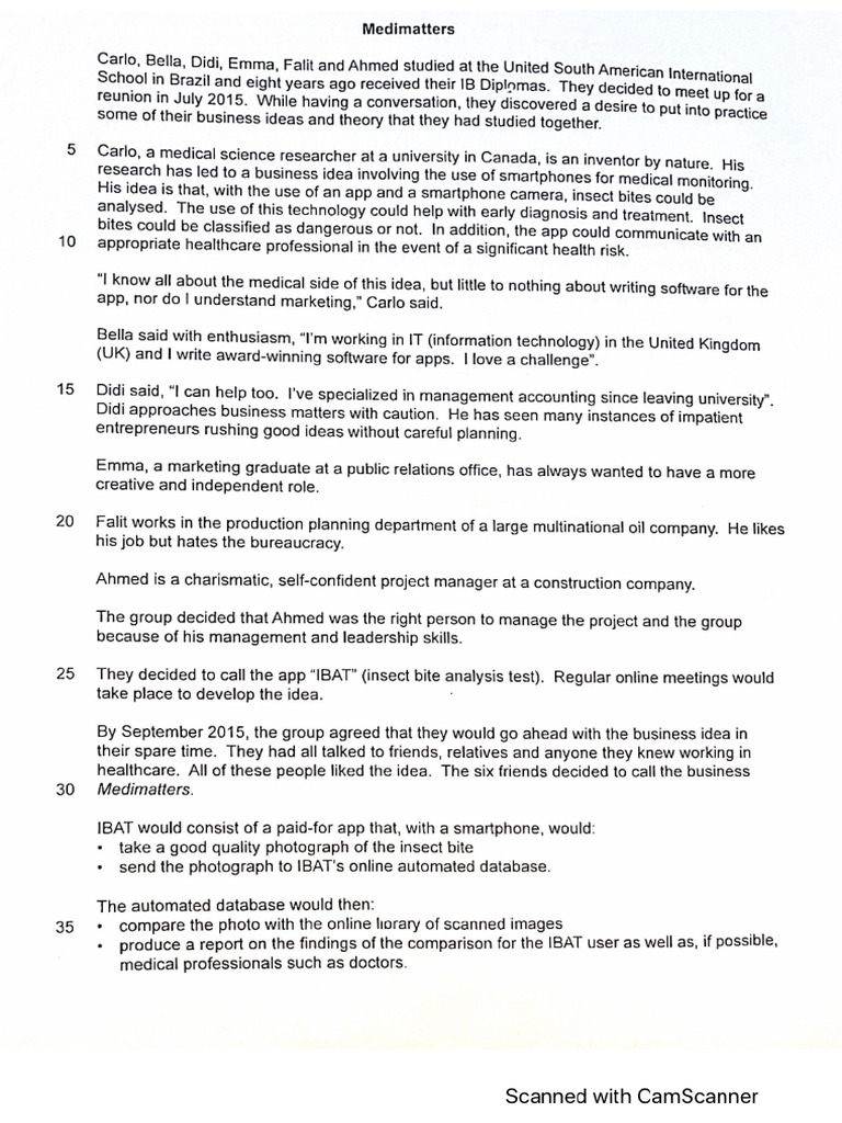 Case Study Reading Assignment | PDF