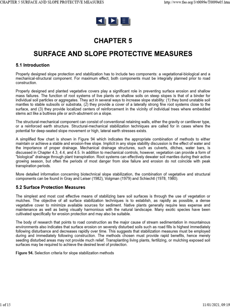 Chapter 5 Surface and Slope Protective Measures | PDF | Soil | Drainage