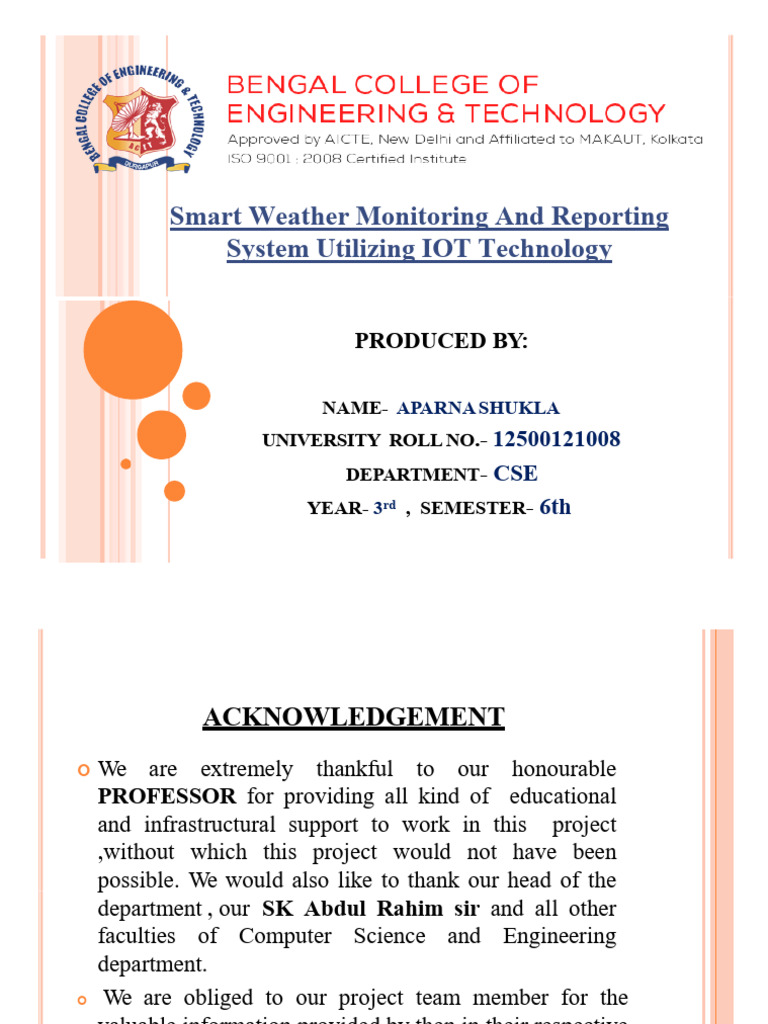 PPT WEATHER FORECASTING | PDF | Internet Of Things | Computing