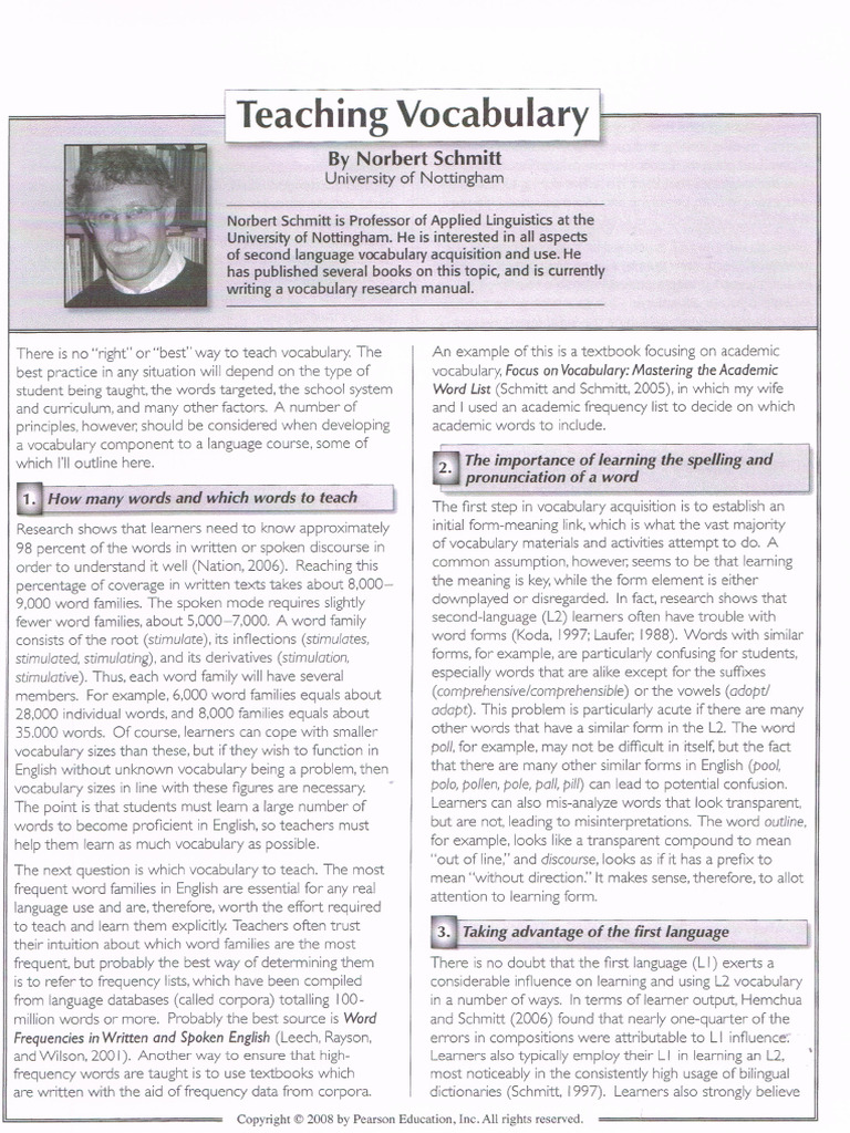 Teaching Vocabulary - Norbert Schmittpdf | PDF