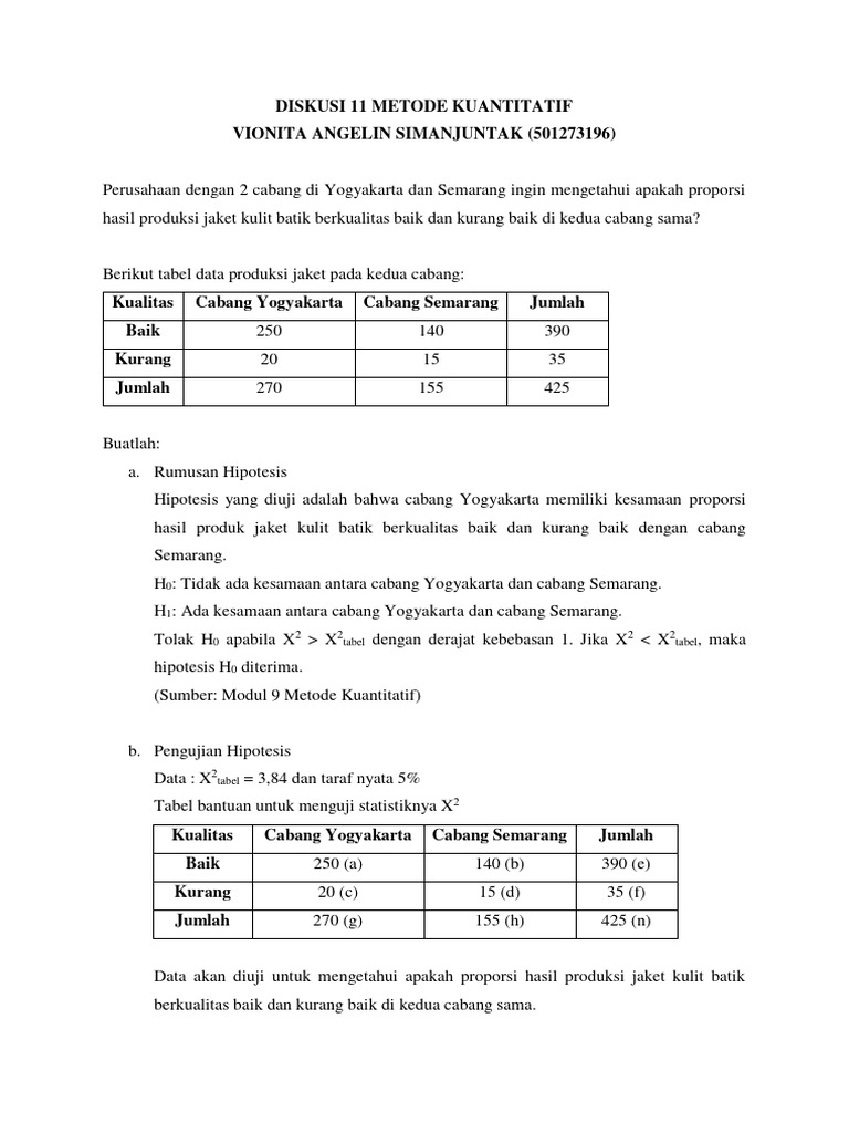 Diskusi 11 Metode Kuantitatif - VIO | PDF
