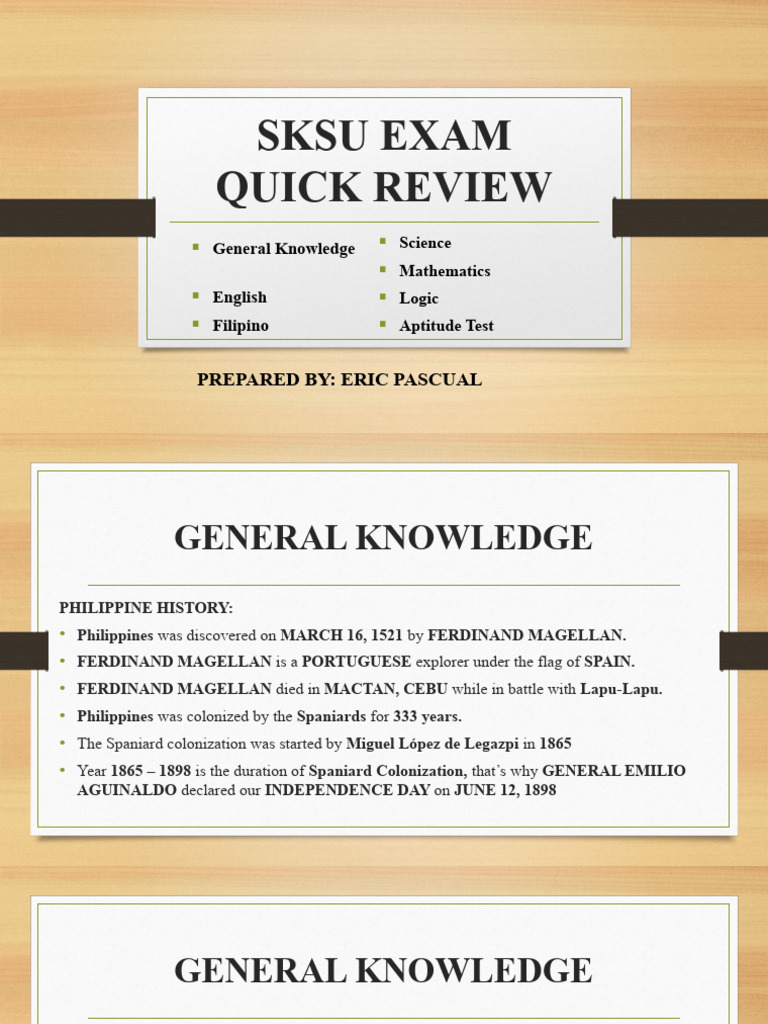 Sksu Exam Quick Review 2 | PDF | Philippines