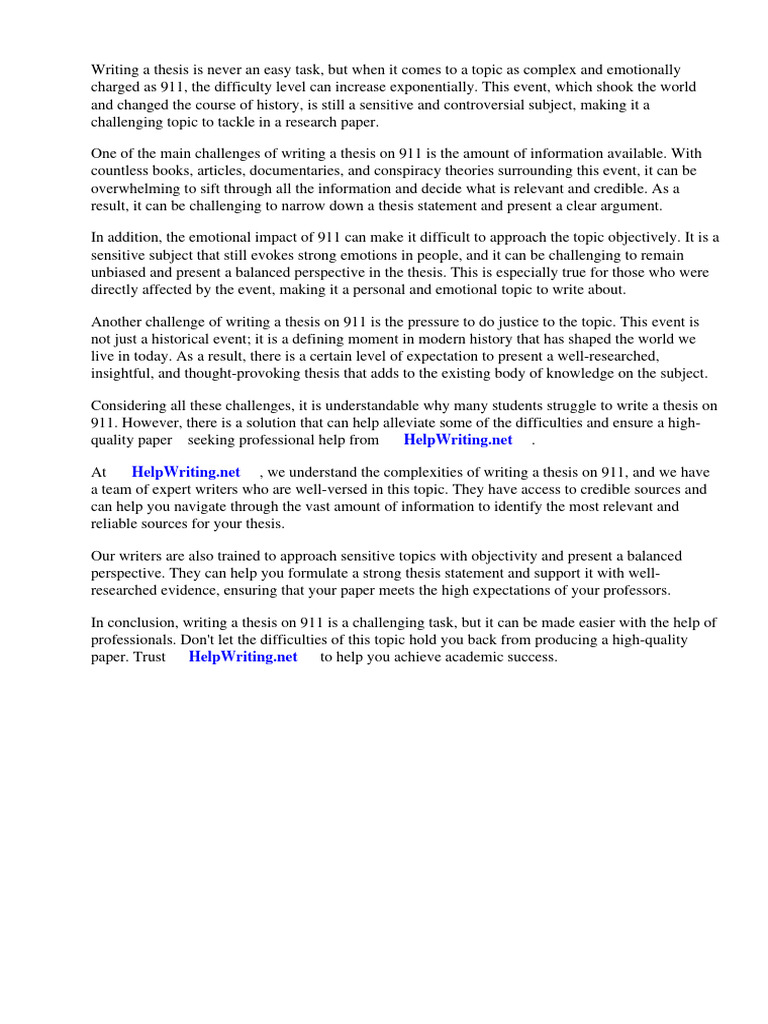 911 Term Paper | PDF | September 11 Attacks