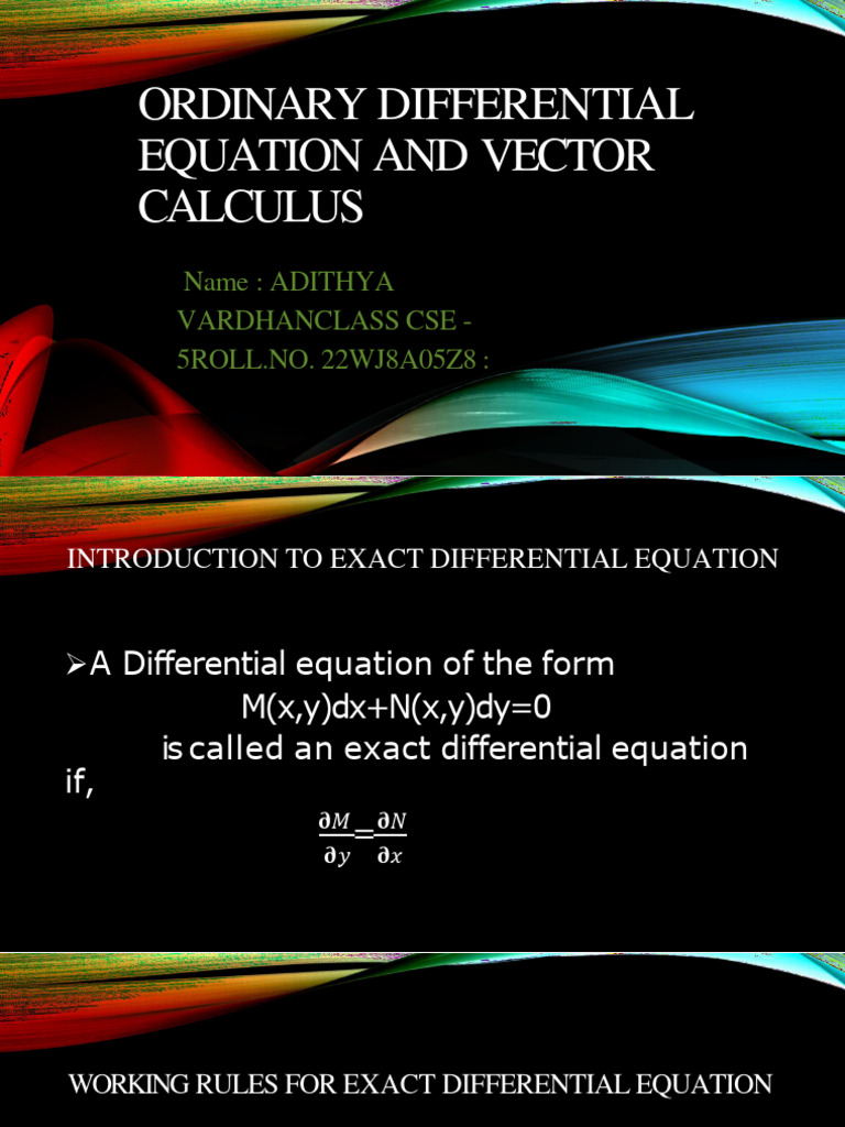 On Ordinary Differential Equations | PDF