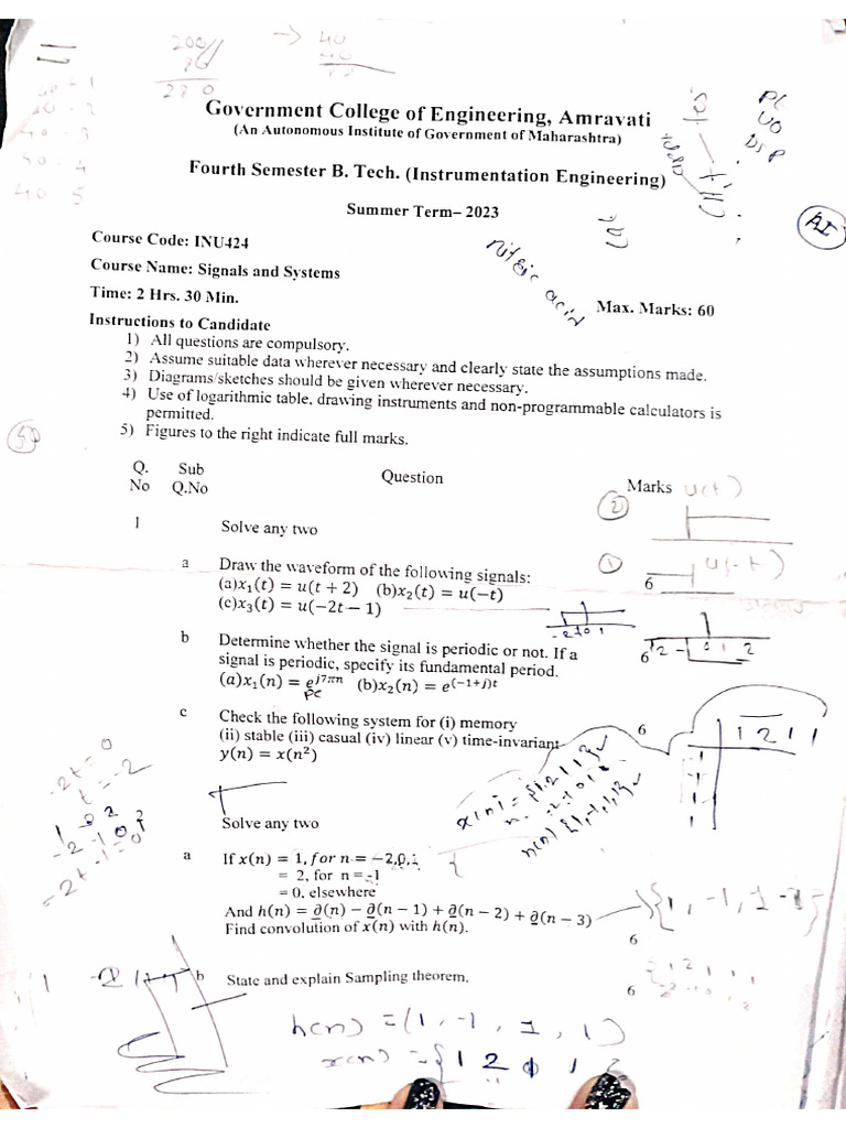 Signal and System Pyq | PDF