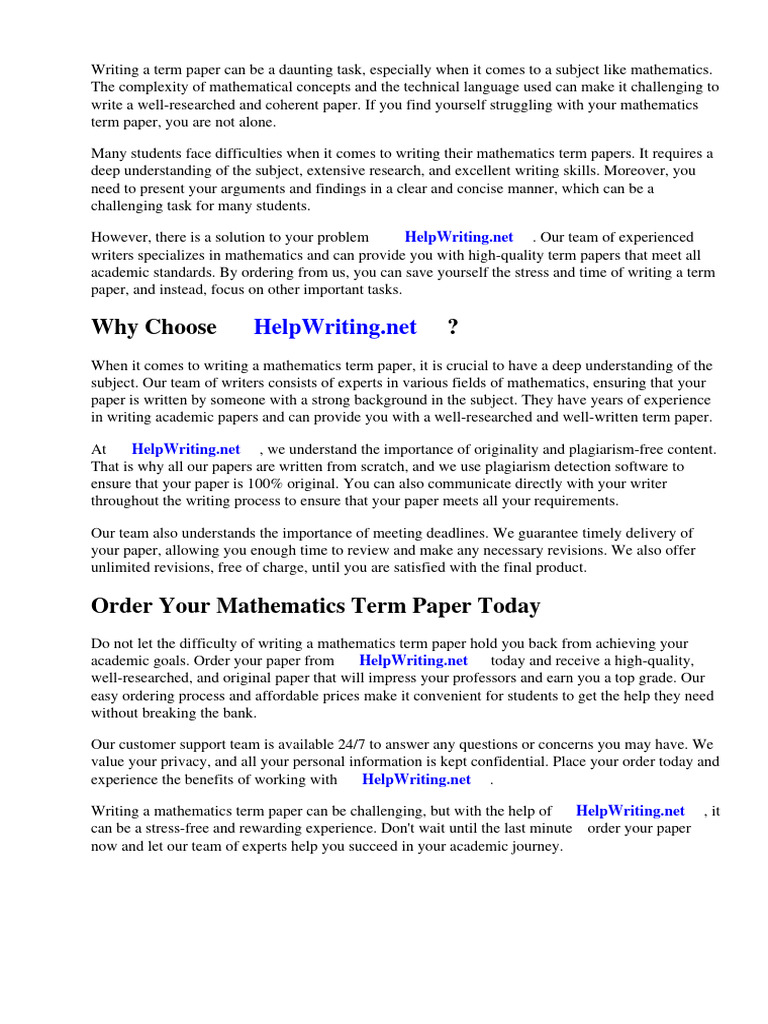 Mathematics Term Paper | PDF | Mathematics | Worksheet