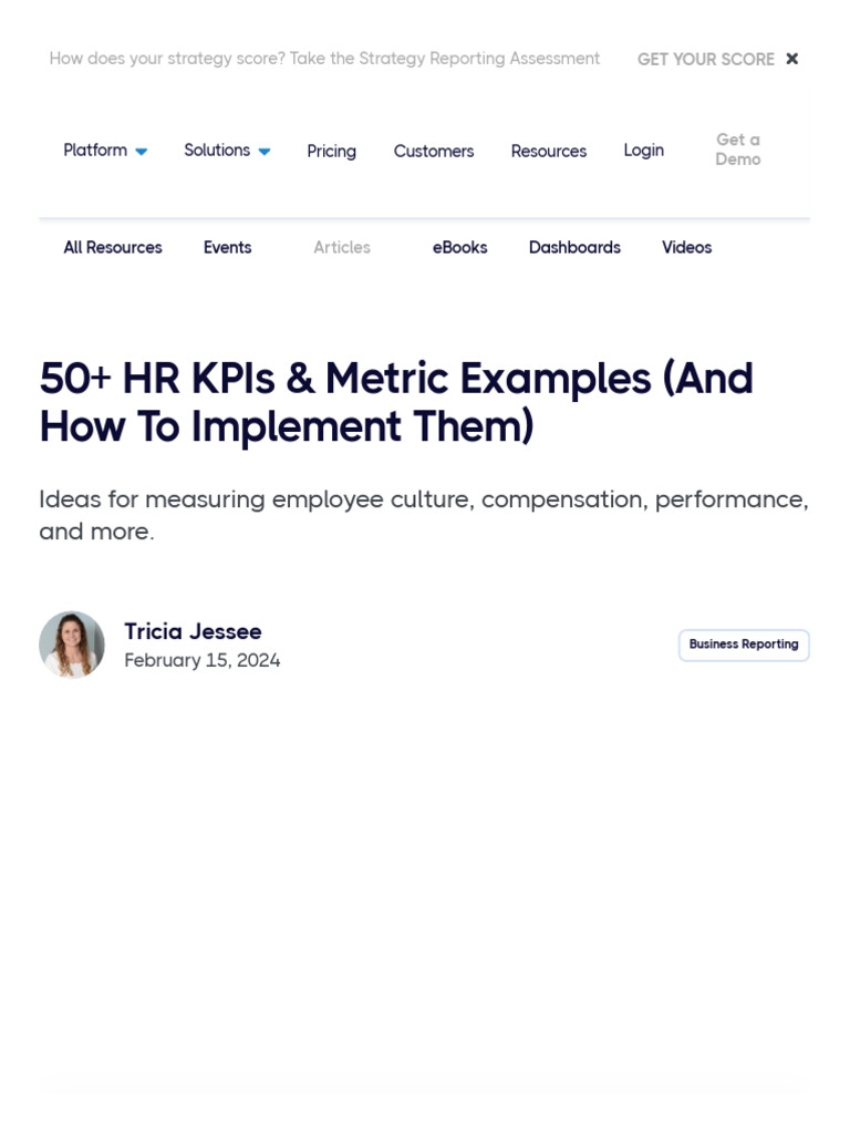 50+ HR KPIs & Metric Examples (And How To Implement Them) | Download Free PDF | Performance ...