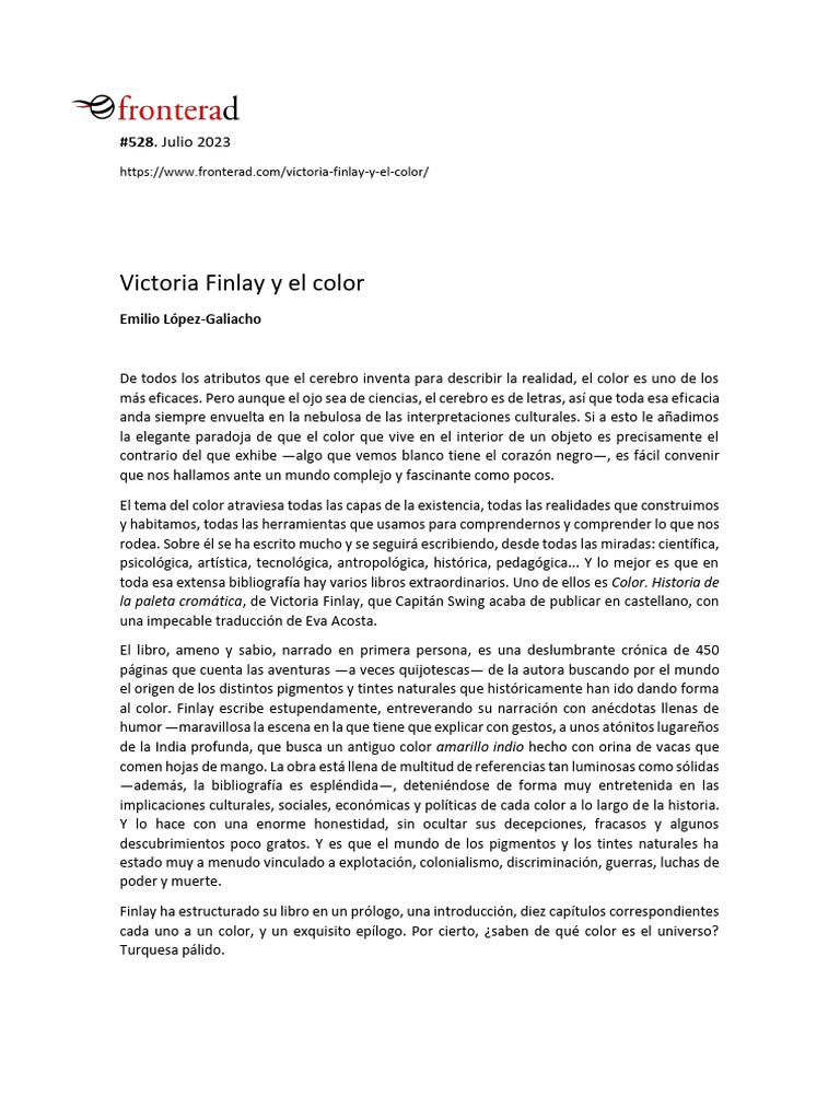 Victoria - Finlay - y - El - Color - Emilio Lopez-Galiacho | PDF | Color