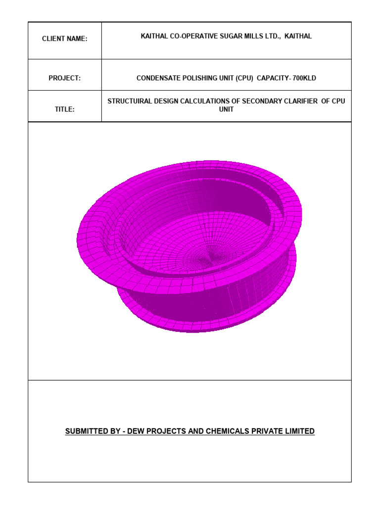 Secondary Clarifier Design Calculations | PDF | Pressure | Applied And ...
