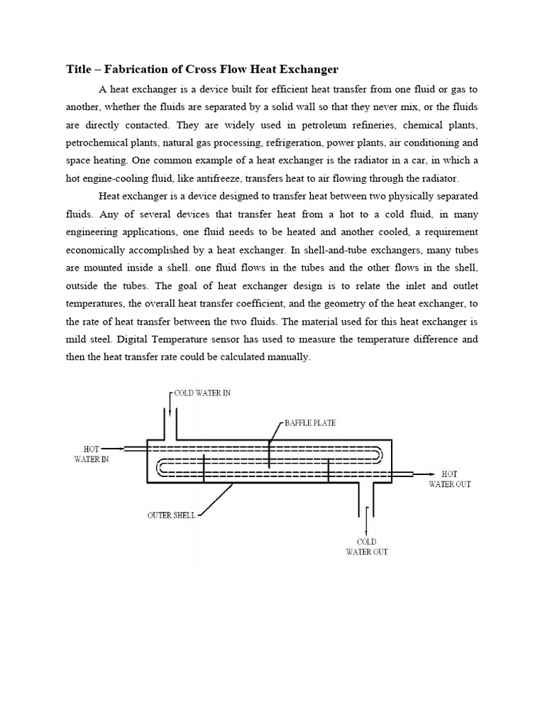Cross Flow Heat Exchanger Fabrication Guide | PDF | Science & Mathematics
