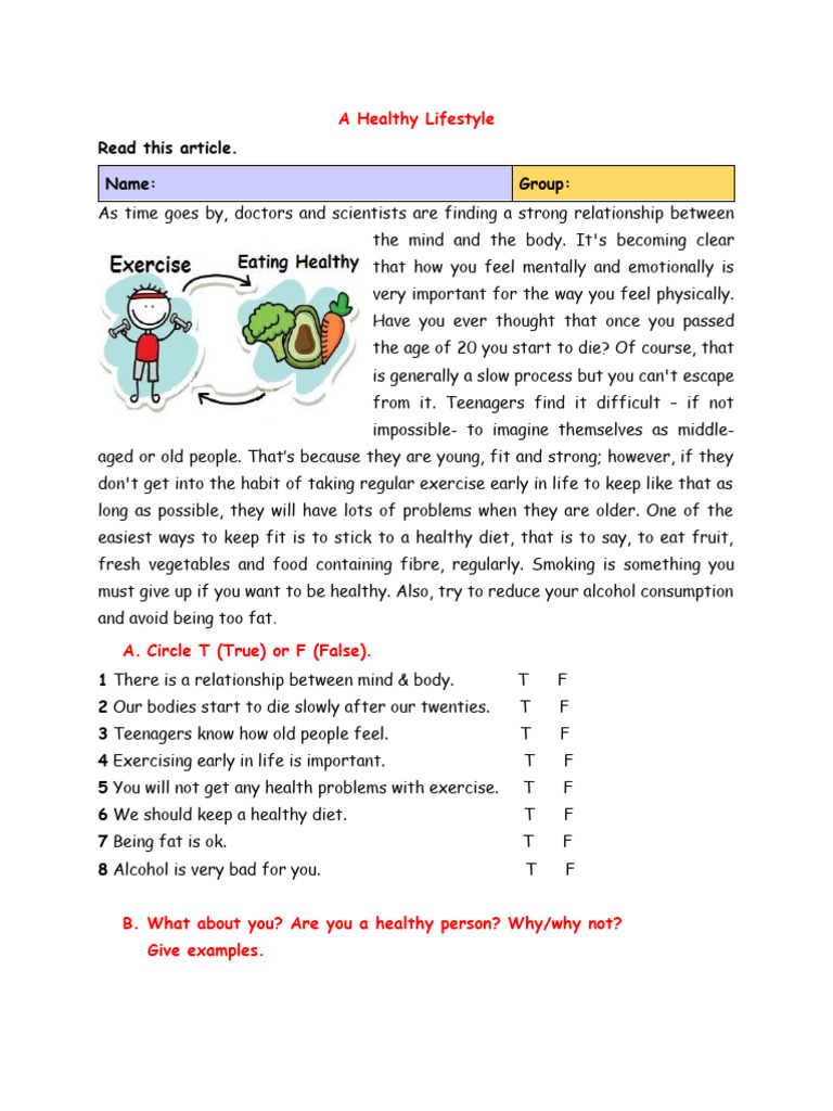 Healthy Lifestyle Habits for Teens | PDF