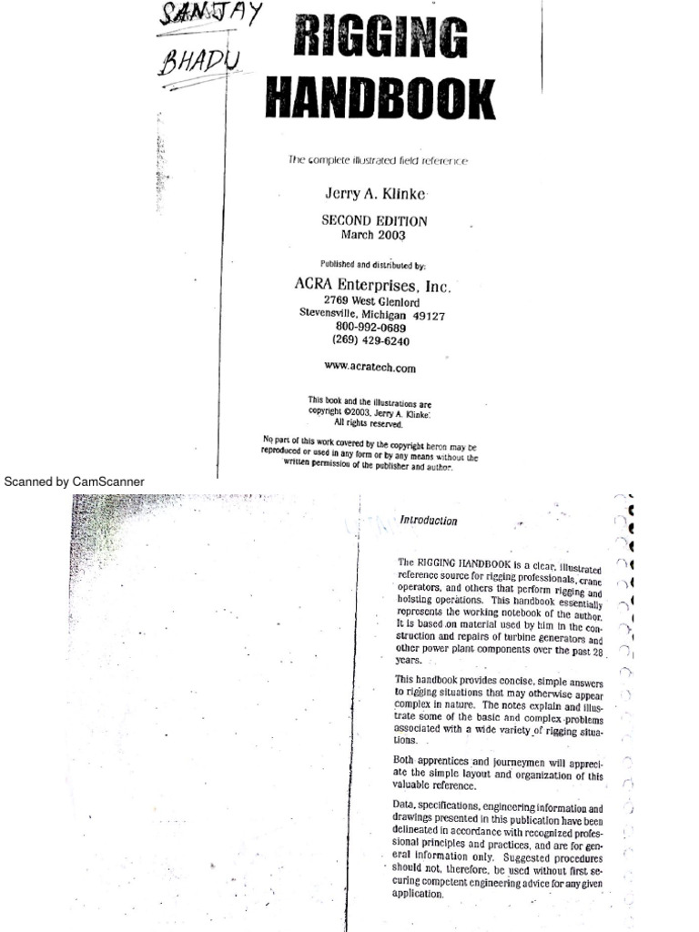 Rigging Hand Book - Jerry A. Klinke (Second Edition) | PDF