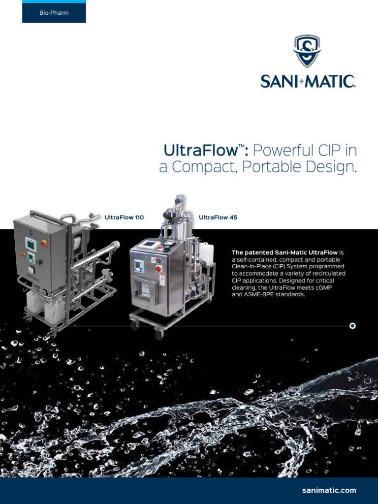 Compact Portable CIP System - UltraFlow | PDF | Pump | Water