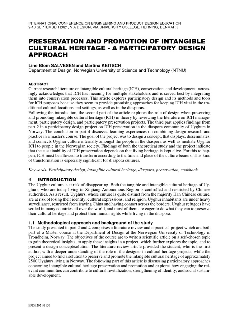 Preservation and Promotion of Intangible Cultural Heritage - A ...